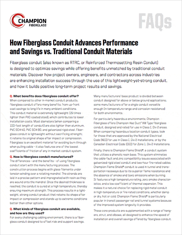 How Fiberglass Conduit Advances Performance and Savings vs. Traditional ...
